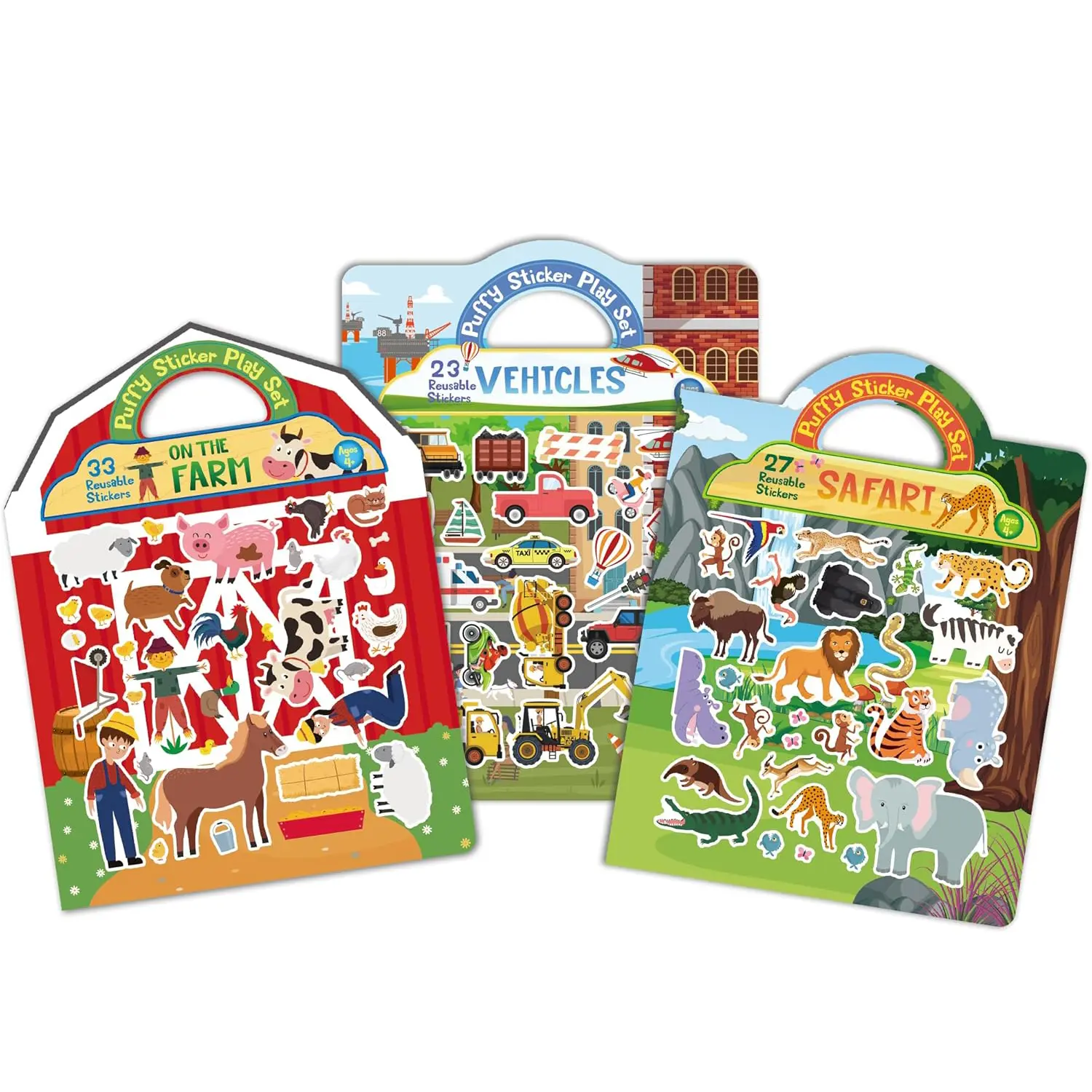 Reusable Puffy Sticker Book for Kids – 80+ Cute Restickable Stickers ...