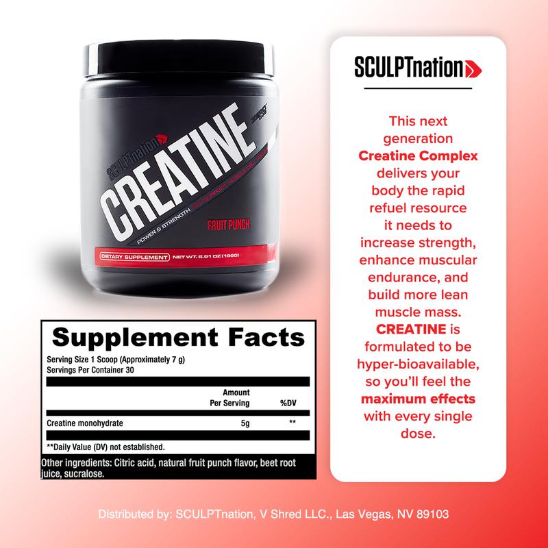 Sculpt Nation Premium Creatine Monohydrate Powder - Support Muscles ...