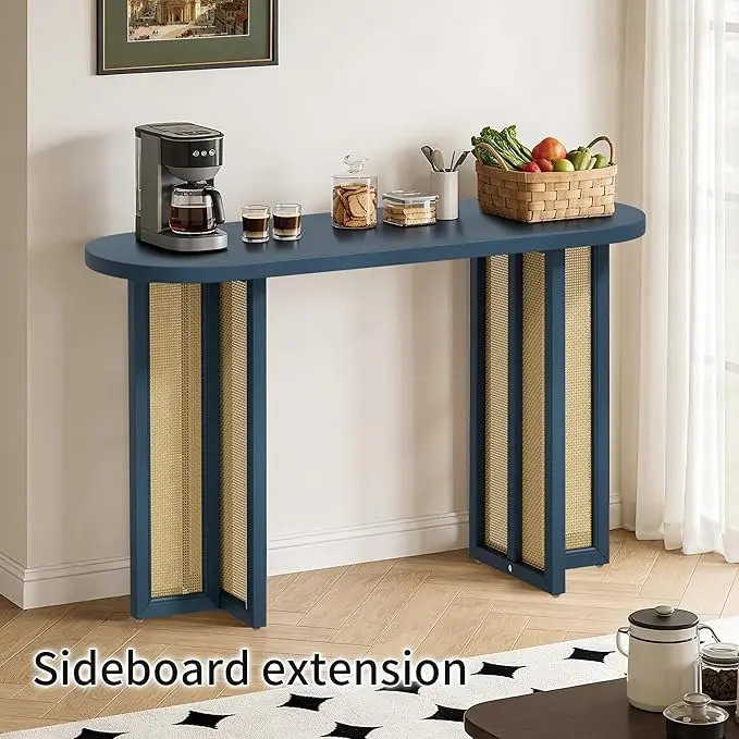 OMCHOM Narrow Entryway Console Table Boho Style, 48 Inch Sofa Table ...