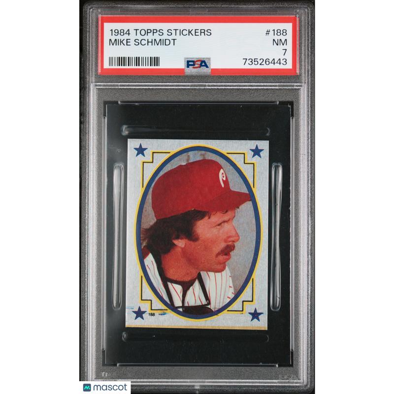Mike Schmidt PSA 1984 Topps Stickers Baseball #188 7 73526443 - TikTok Shop