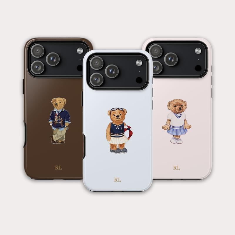 [ BUY 1 GET 1 GIFT ] Classic Polo Bear Graphic Phone Case, Dual Layer ...