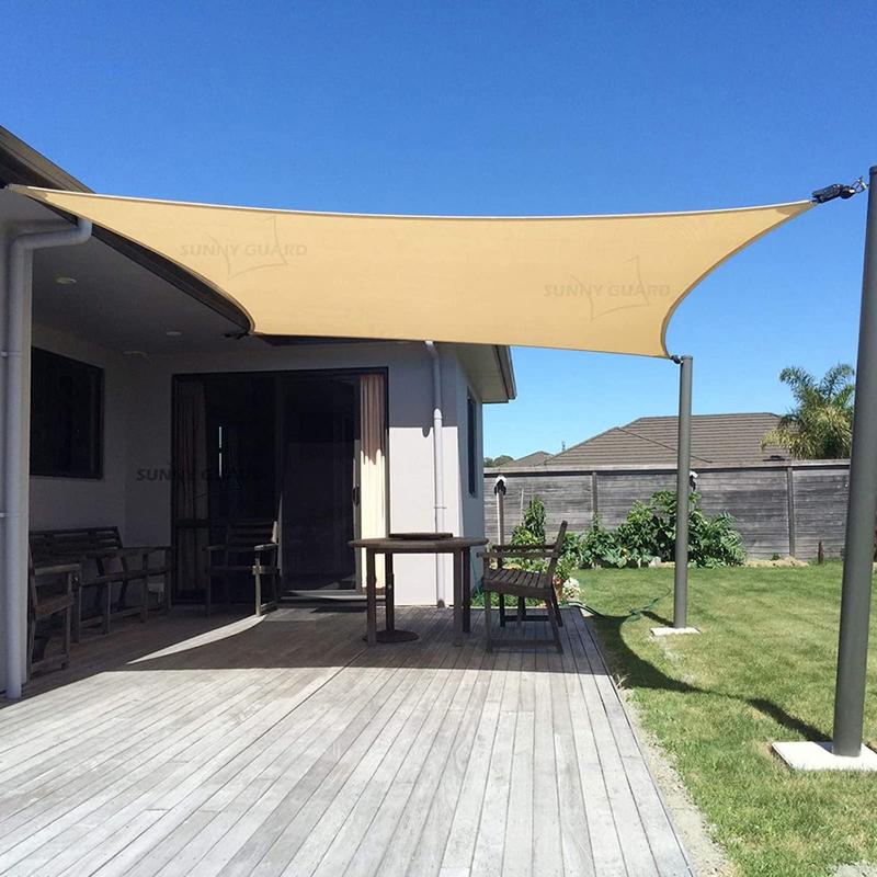 Rectangle Summer Sun Shade Sail UV Block Large Size for Patio, Outdoor ...