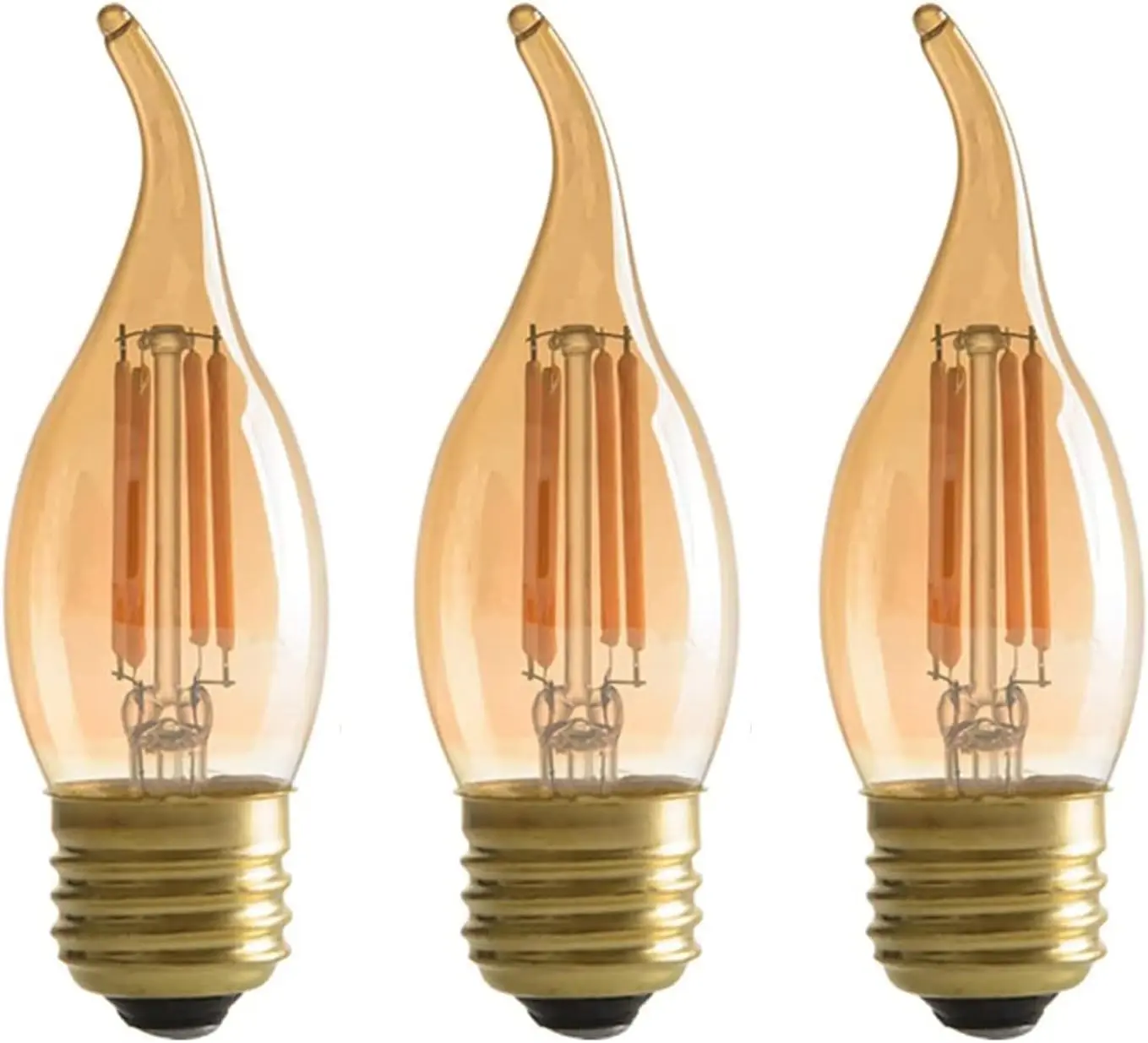 LED Filament Candelabra Bulb 4W Dimmable, 40W Equivalent, Vintage ...