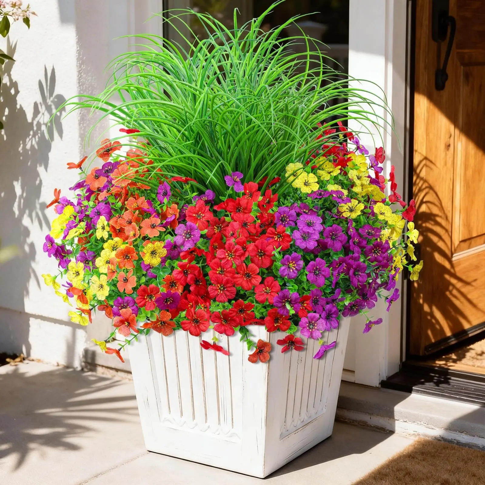 Artificial Flowers for Outdoors, 14 Bundles UV Resistant Fake Daisy ...