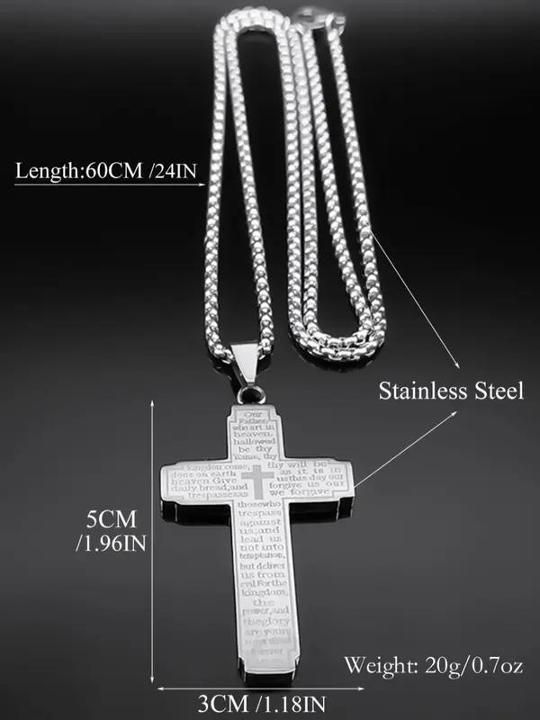 Christian Bible Cross Chain Necklace Perfect Gift for Men Boyfriend Son ...