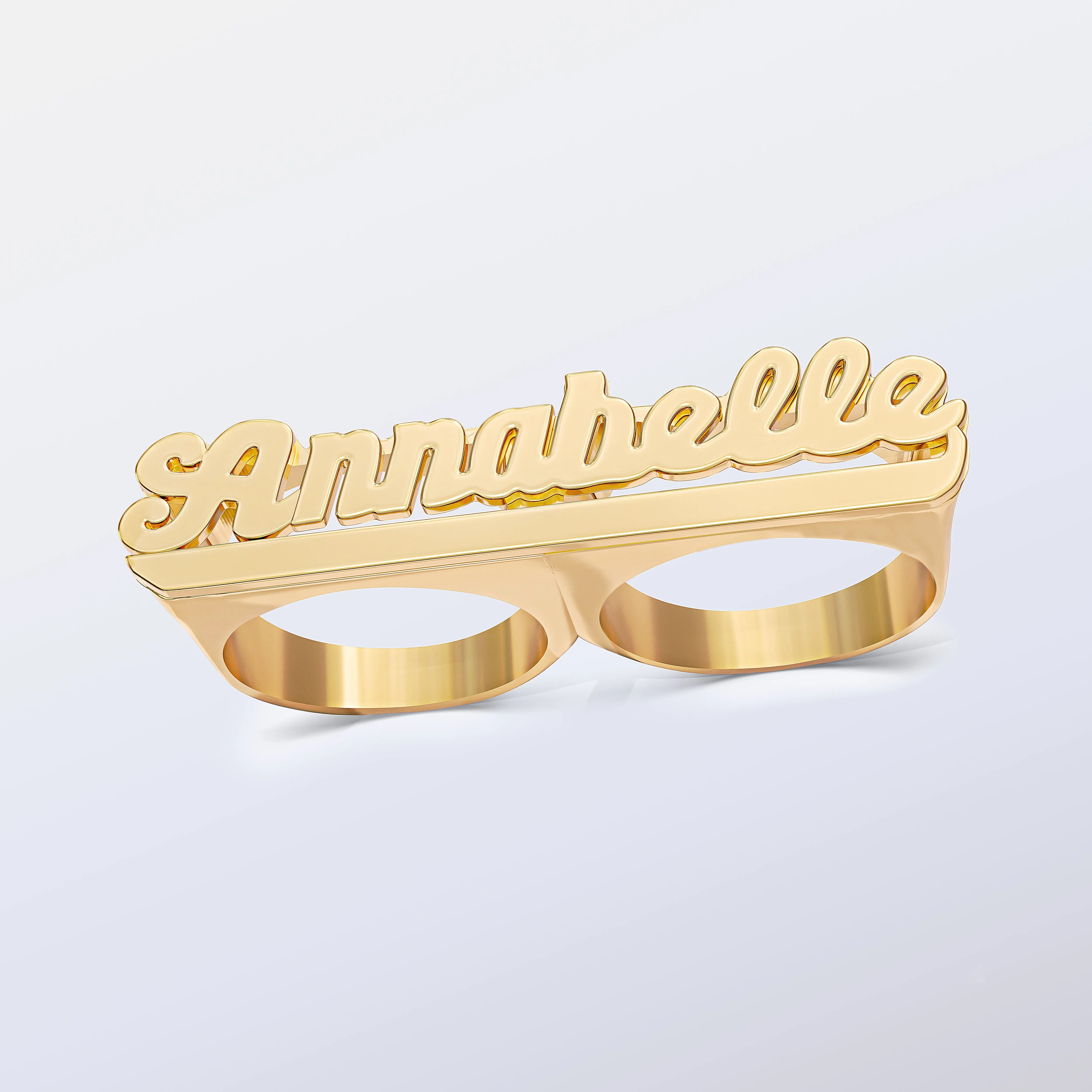 Personalized Two Finger Name Ring - TikTok Shop