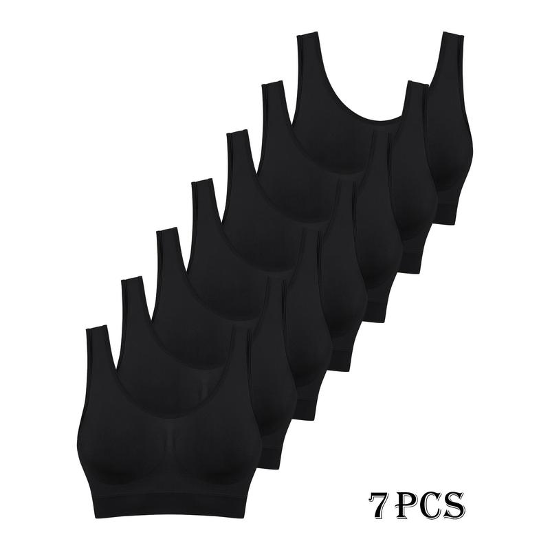 7-Pack Seamless High Support Sports Bras for Women, Polyamide Knit ...