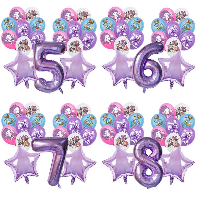 19pcs Kpop Demon Hunters Birthday Balloon Decoration Set Music Girl ...