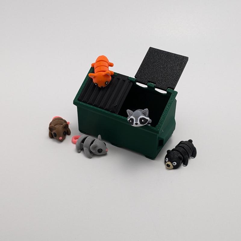 MINI Dumpster & Animals - Unique Articulating 3D Printed Collectible ...