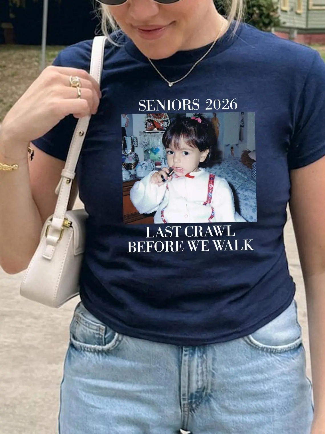 Seniors 2026 Last Crawl Before We Walk Grad Baby Tee Y2k Graduate Shirt ...