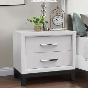 FOA Furniture of America Lucien Modern Wood Nightstand with 2 Drawers ...