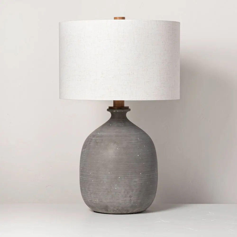 Resin Table Lamp Gray (Includes LED Light Bulb) - Hearth & Hand with ...