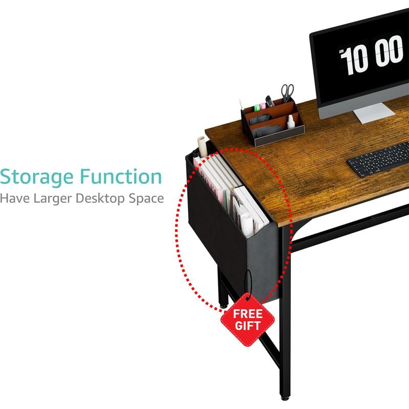 Lufeiya Computer Desk with Drawers - 40 Inch Work Reversible Small Desk ...