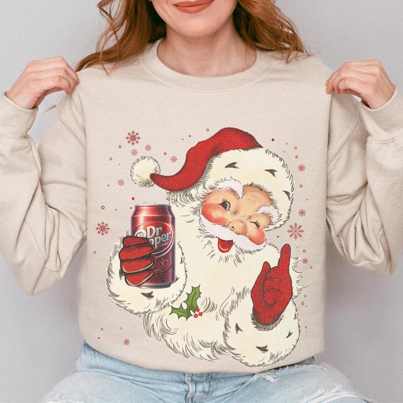 Santa Claus Dr Pepper Sweatshirt, Dr Pepper Drink Lover Santa Shirt ...