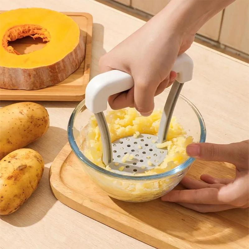 Manual Potato Masher, 1 Count Handheld Vegetable Masher with Handle ...
