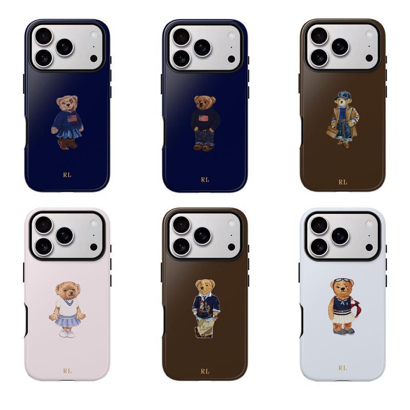 6 Styles Classic Polo Bear Phone Case, Glossy Finish, Dual Layer Shock ...