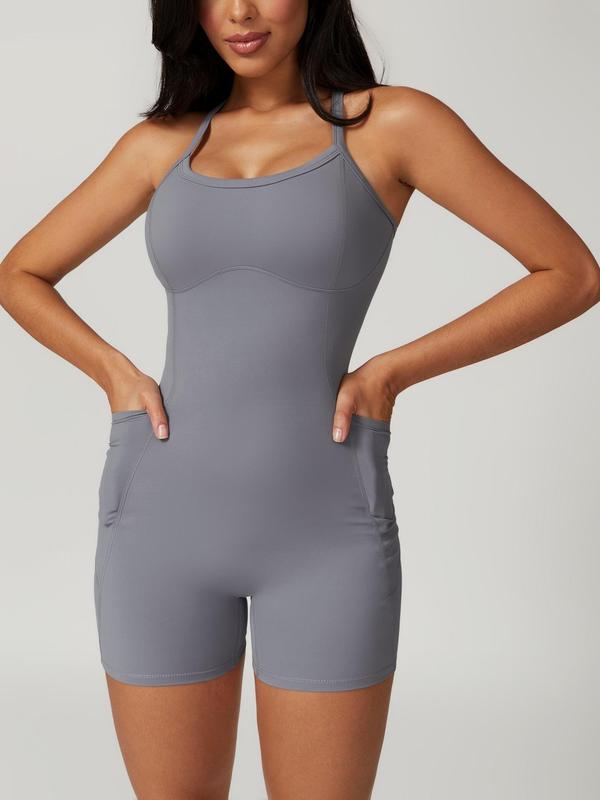 Sporty Women's Criss Cross Pocket Sports Romper, Sport Chest | Holiday ...