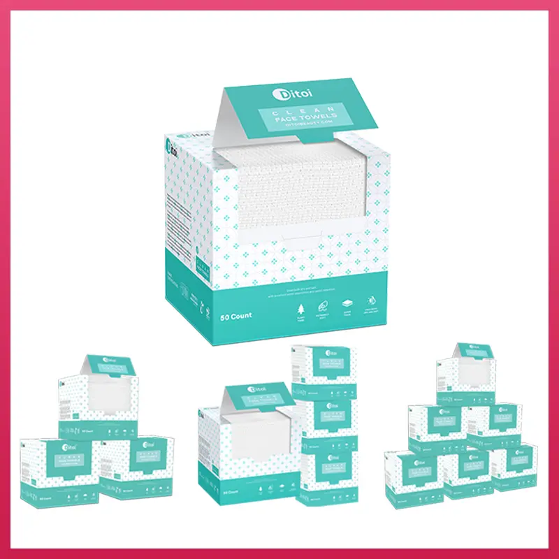 Ditoi Disposable Face Towels 10” x 12” Extra Large Dry Wipes, Thick ...