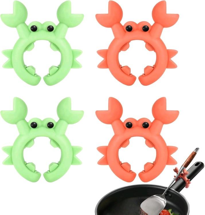4Pcs Crab Spatula Holder for Pot Anti-Scalding Silicone Crab Spatula ...