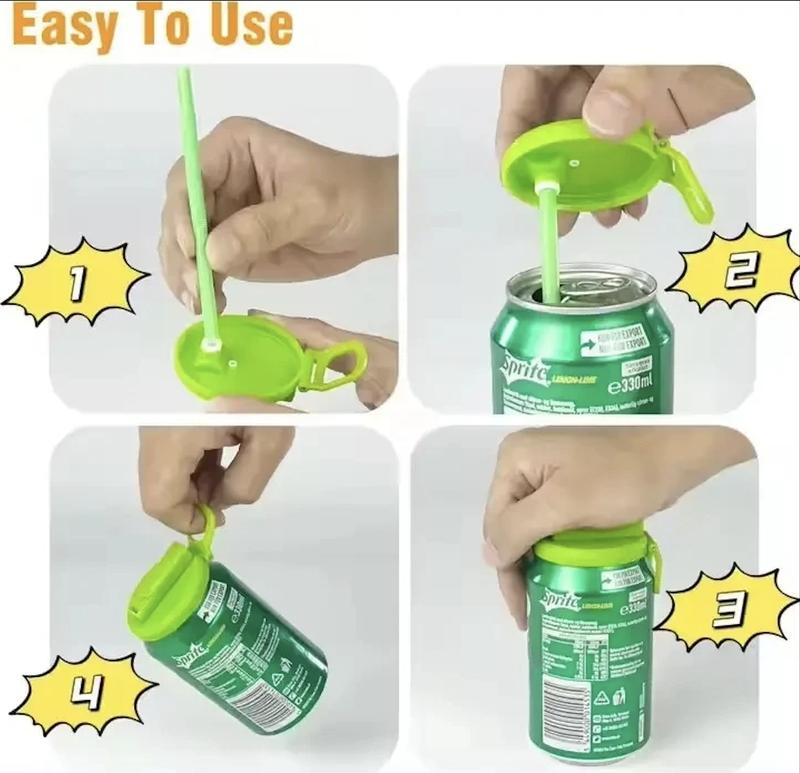 Soda Can Lid Soda Straw Can Lids With Straw Bpa-Free Reusable for Fits ...