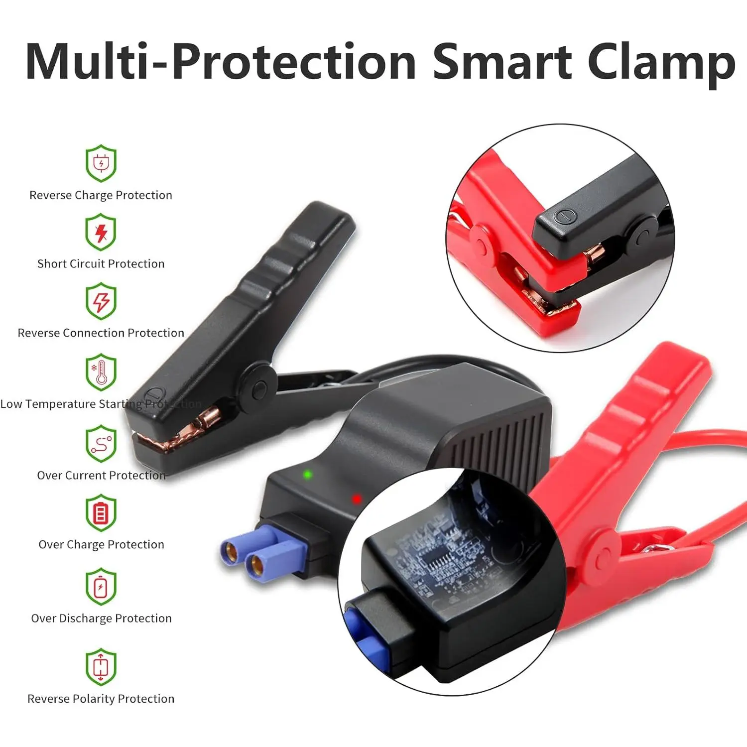 EC5 Smart Jump Starter Clamps, Heavy Duty Replacement Alligator Clips ...