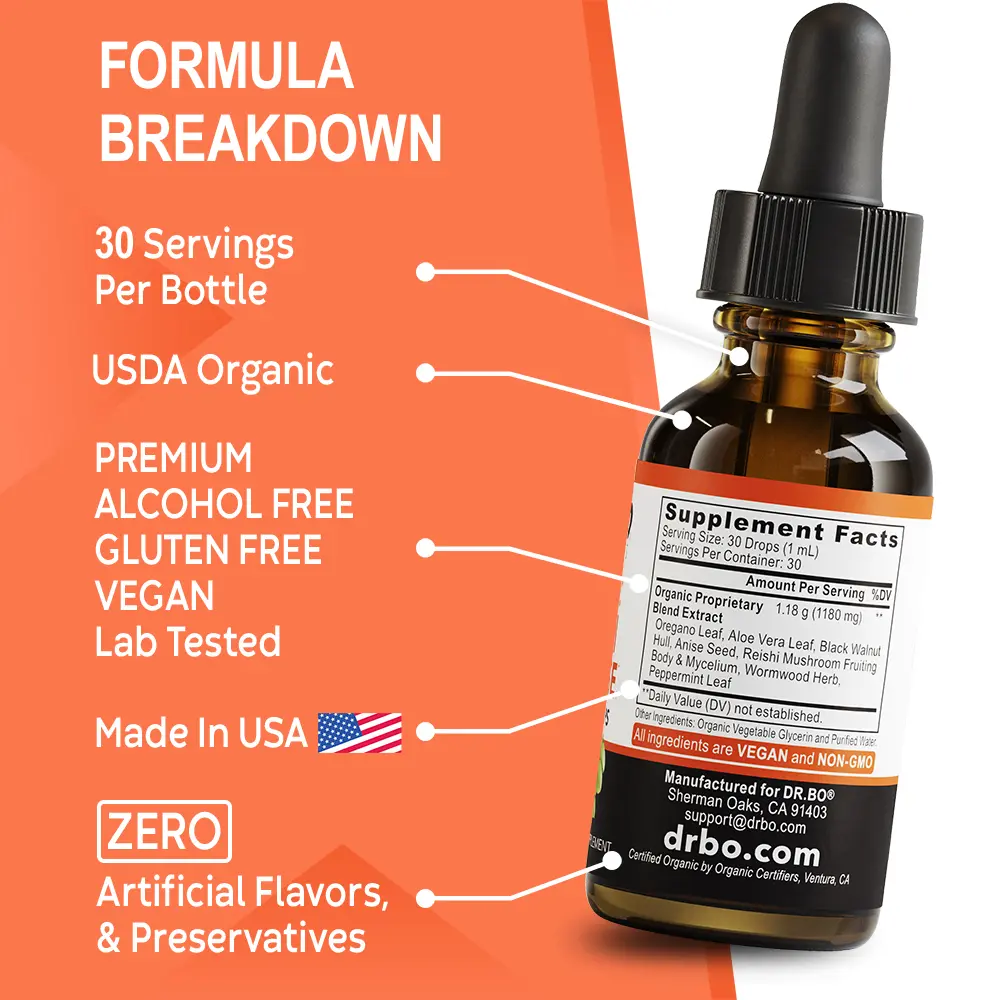 Dr. Bo Candida Cleanse Liquid Drops - Organic Gut and Colon Support ...