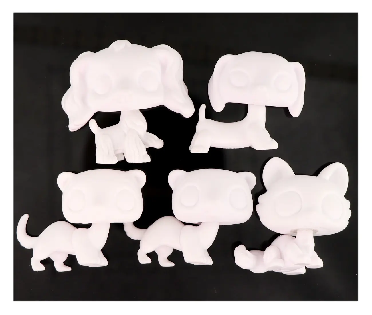 DIY Custom Blank Bobble-head Action Animal Figures Kit White Base Model ...