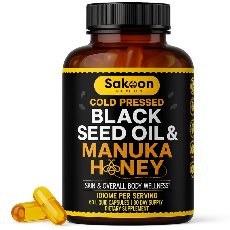 Sakoon Nutrition Black Seed Oil & Manuka Honey Capsules - Antioxidant ...