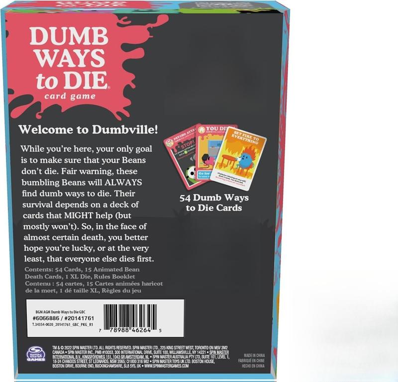 Spin Master Games Dumb Ways to Die Card Game - The Viral Meme Survival ...