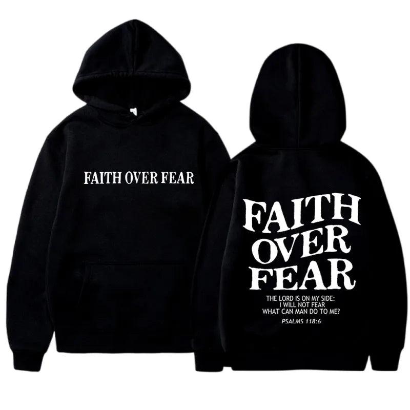 Faith Over Fear Unisex High-Quality Hoodies Menswear Sweaters - TikTok Shop