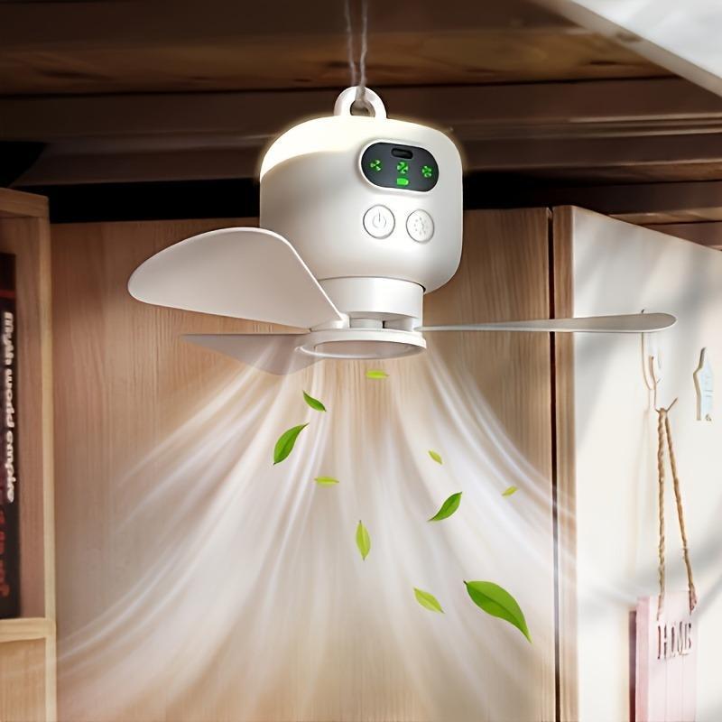 USB Rechargeable Portable Fan Light, 4-speed Adjustable Mini Fan with ...