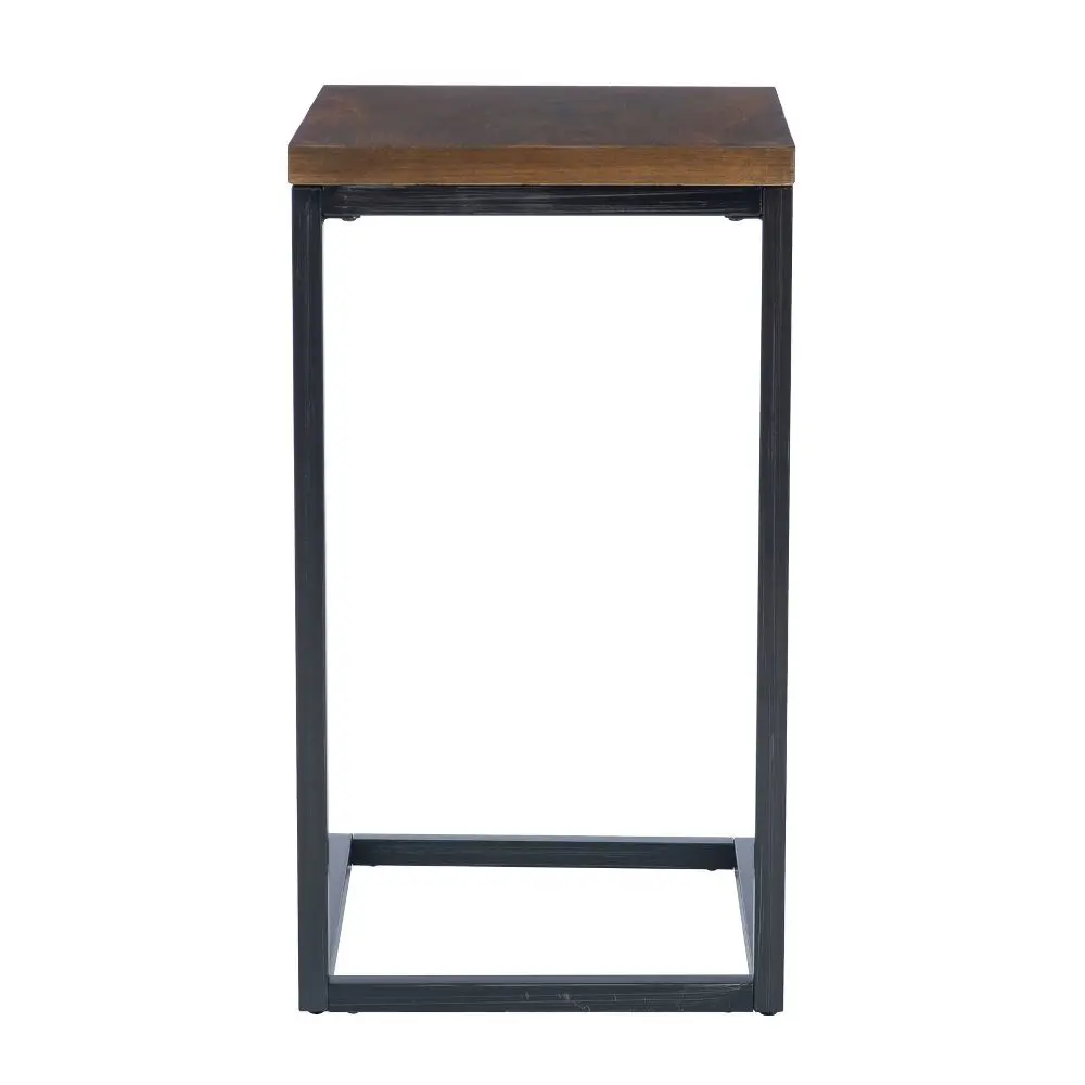 Hamri Traditional C Style Accent Table Walnut Wood and Hand Distressed ...
