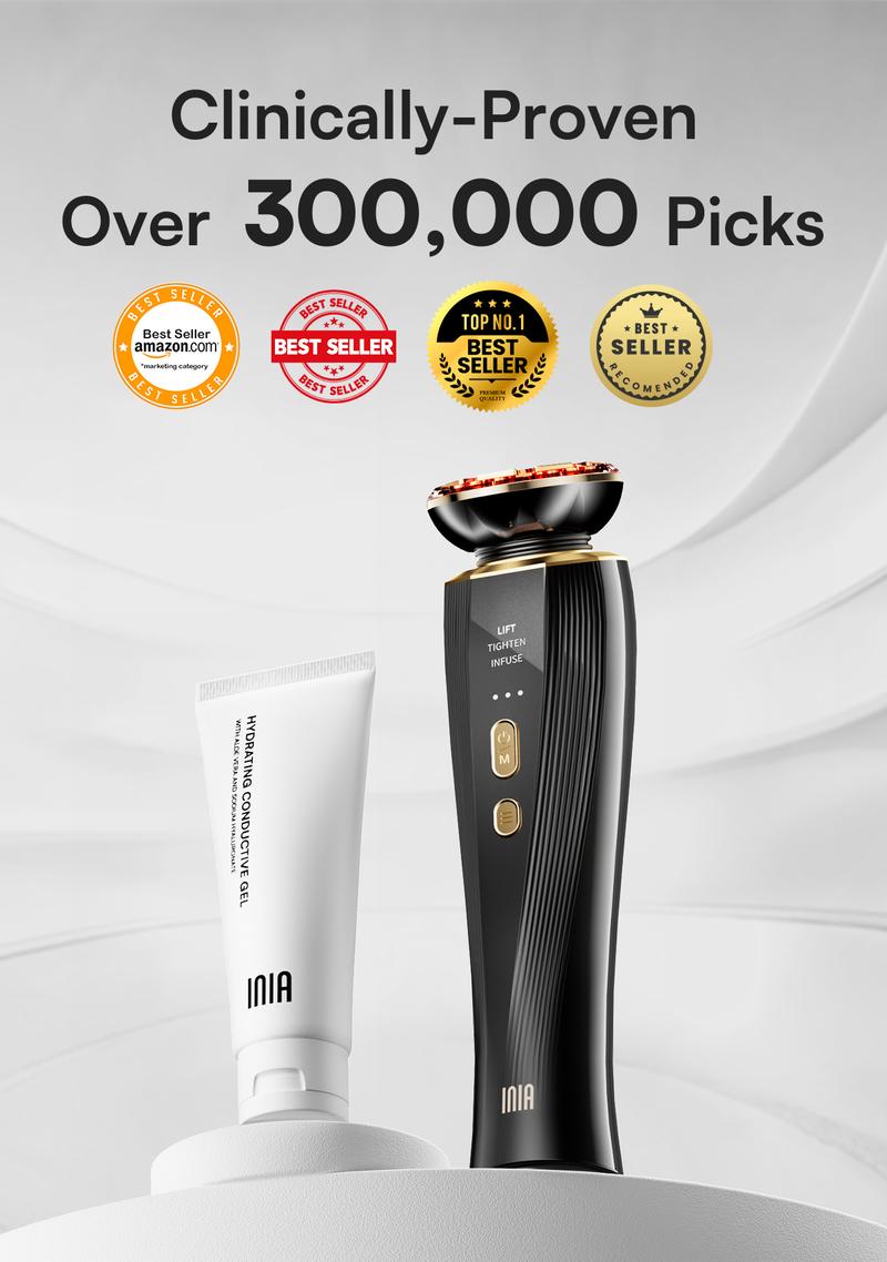 INIA FLARE All-in-One Facial Beauty Device, 3-in-1 Facial Massager ...