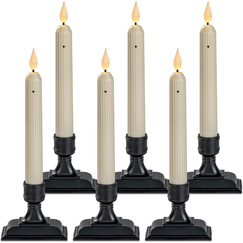 6 count Window Candles with Sensor Dusk to Dawn, Electric Window Candle ...