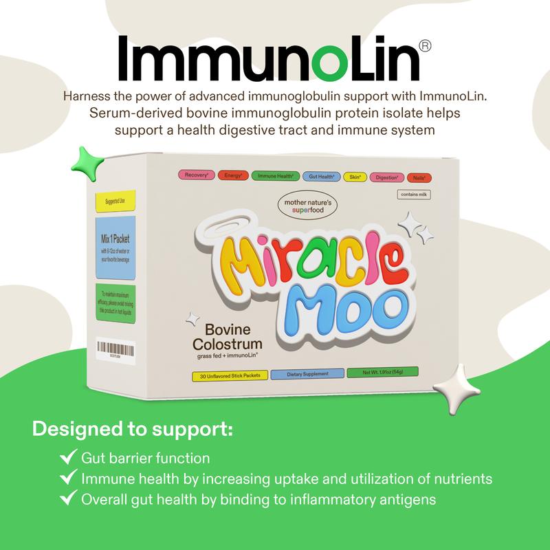 Miracle Moo Colostrum Powder Packets | Unflavored | 30 Servings ...