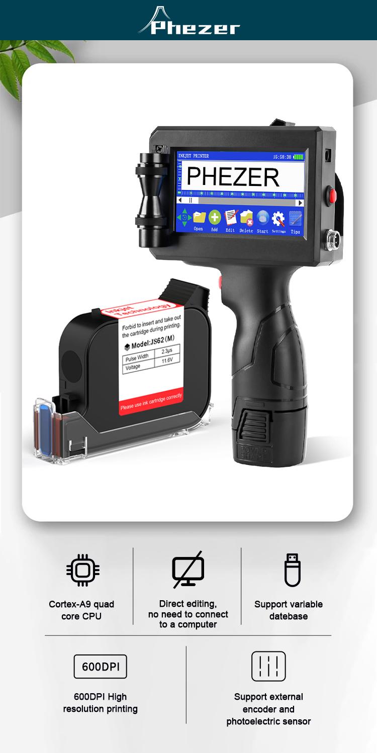 Phezer P15 Handheld Inkjet Printer & Cloth Printing Machine Kit | 12 ...