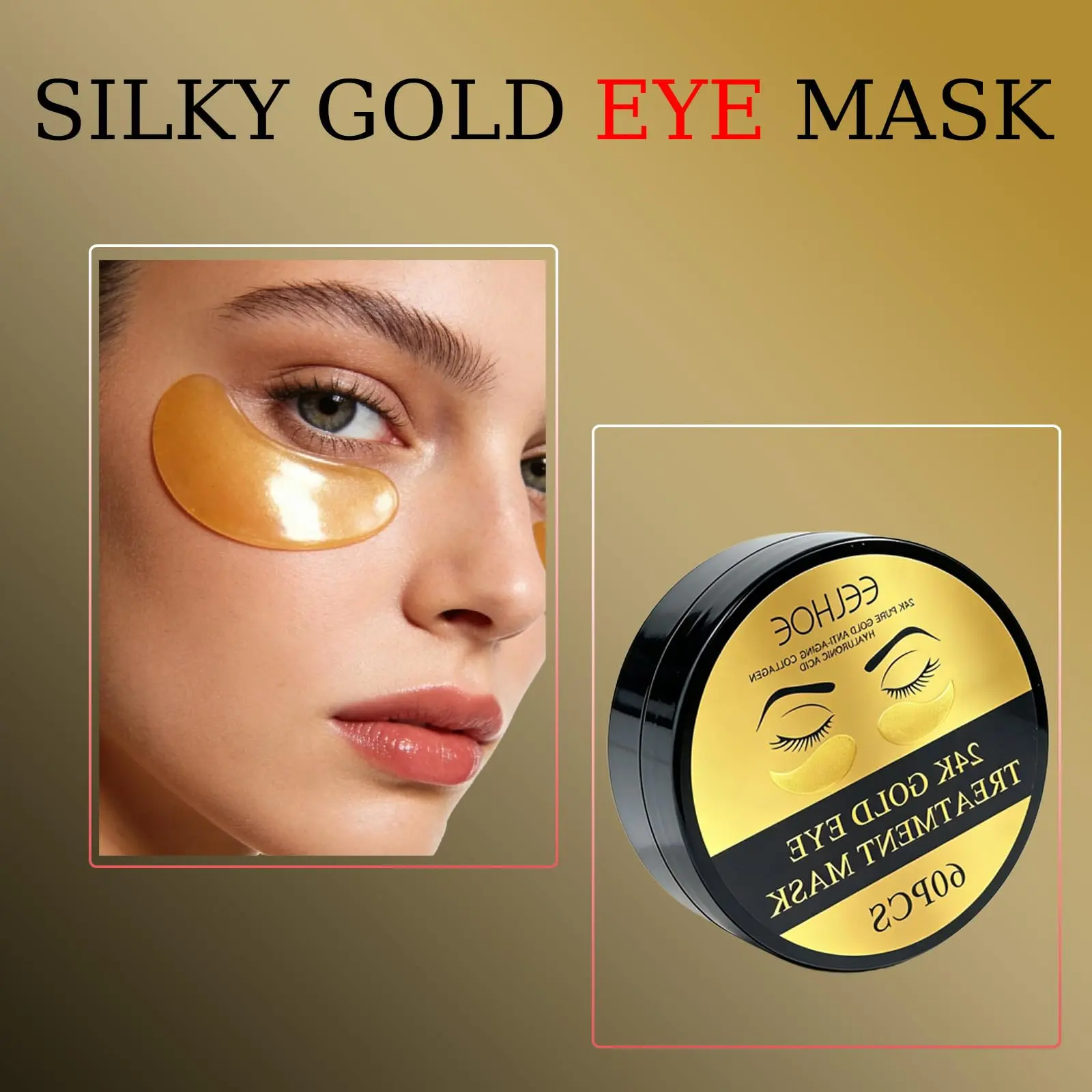 [MothersDayGift] 24K Gold Eye Mask 60pcs, Anti-Wrinkle Hydrating ...