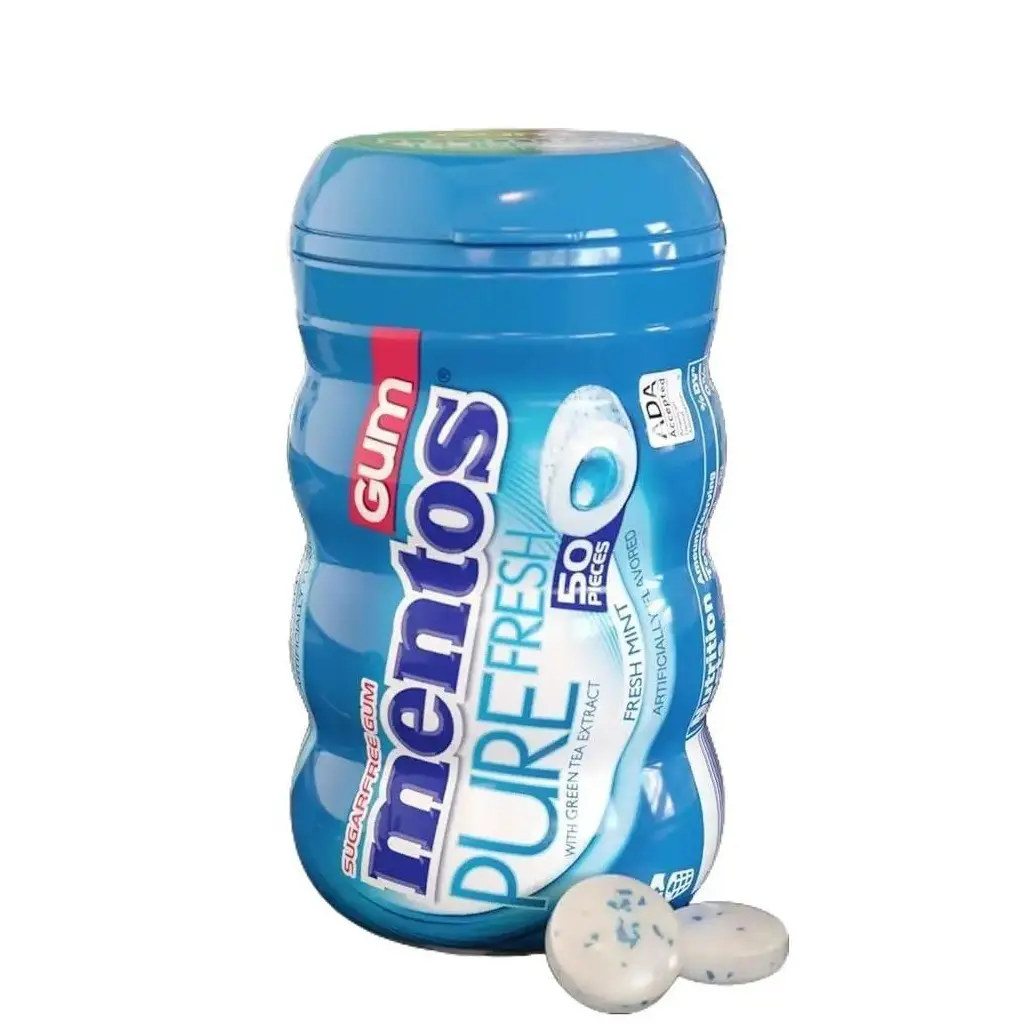Mentos Pure Fresh Sugar-Free Chewing Gum with Xylitol, 90% Recyclable ...