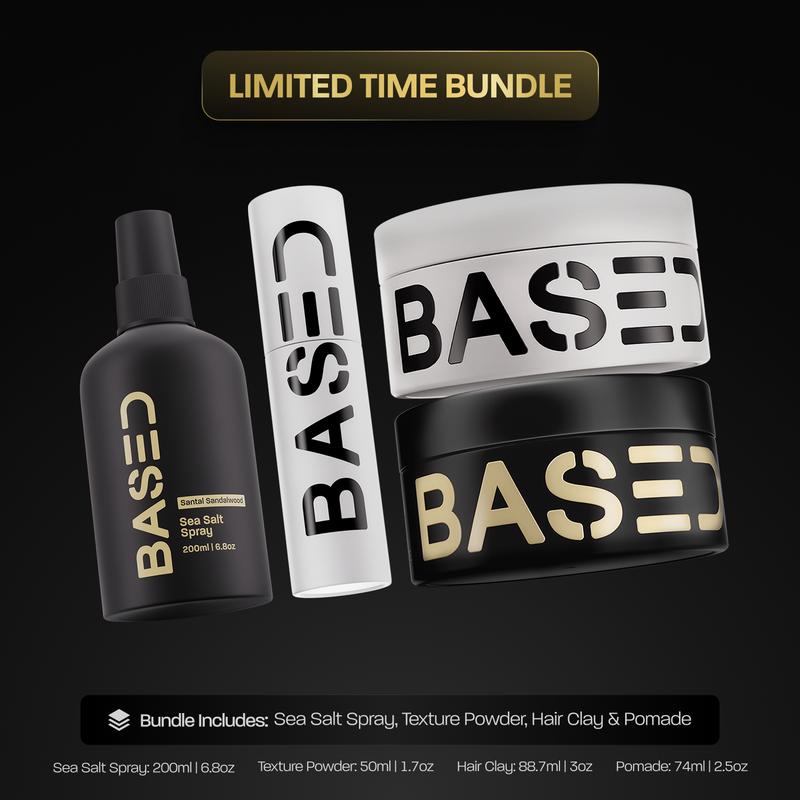 BASED Ultimate Straight/Wavy Hair Styling Bundle | Texture Powder, Clay ...