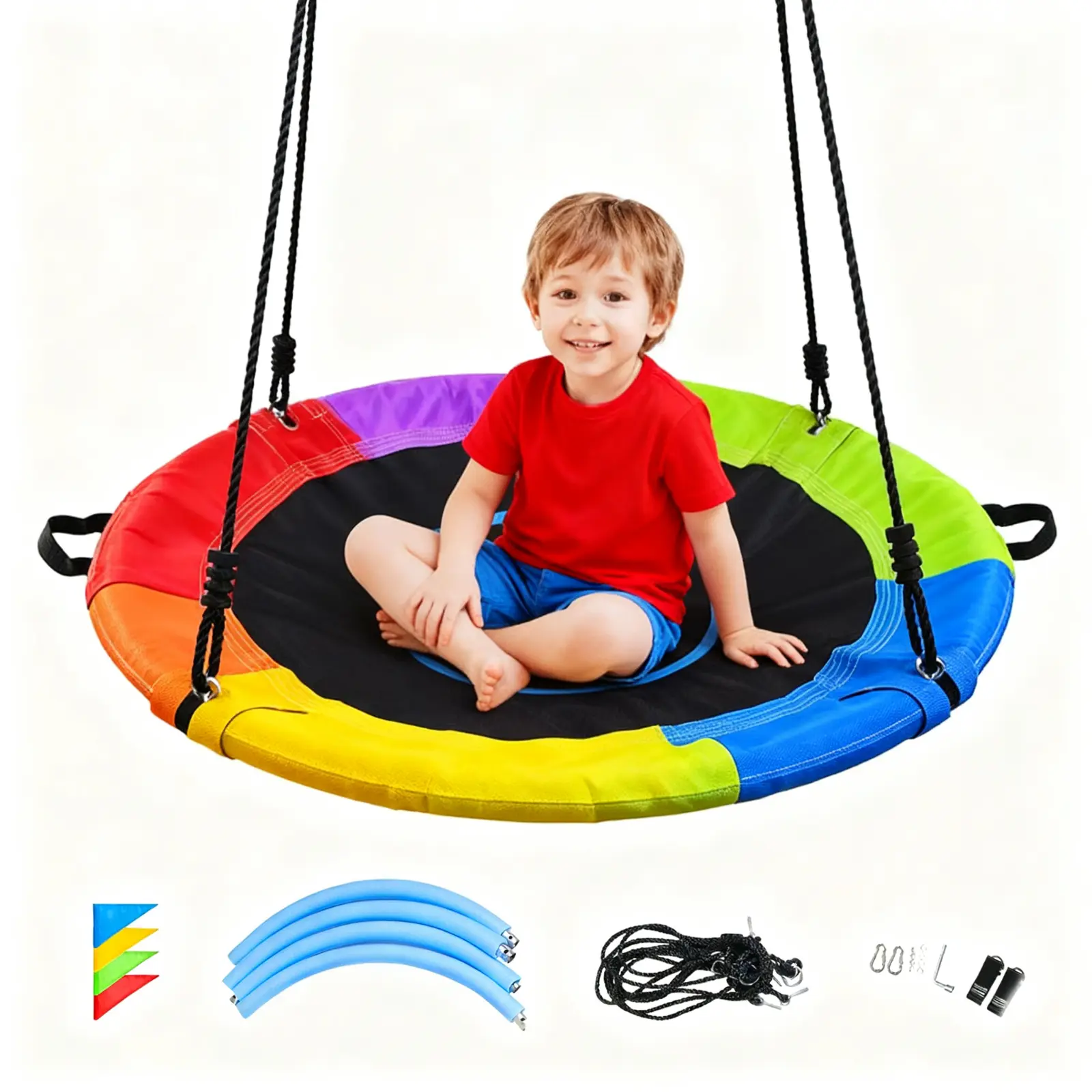Spider Web Tree Swing for Toddlers & Kids - 40 Inch Saucer Swing with ...
