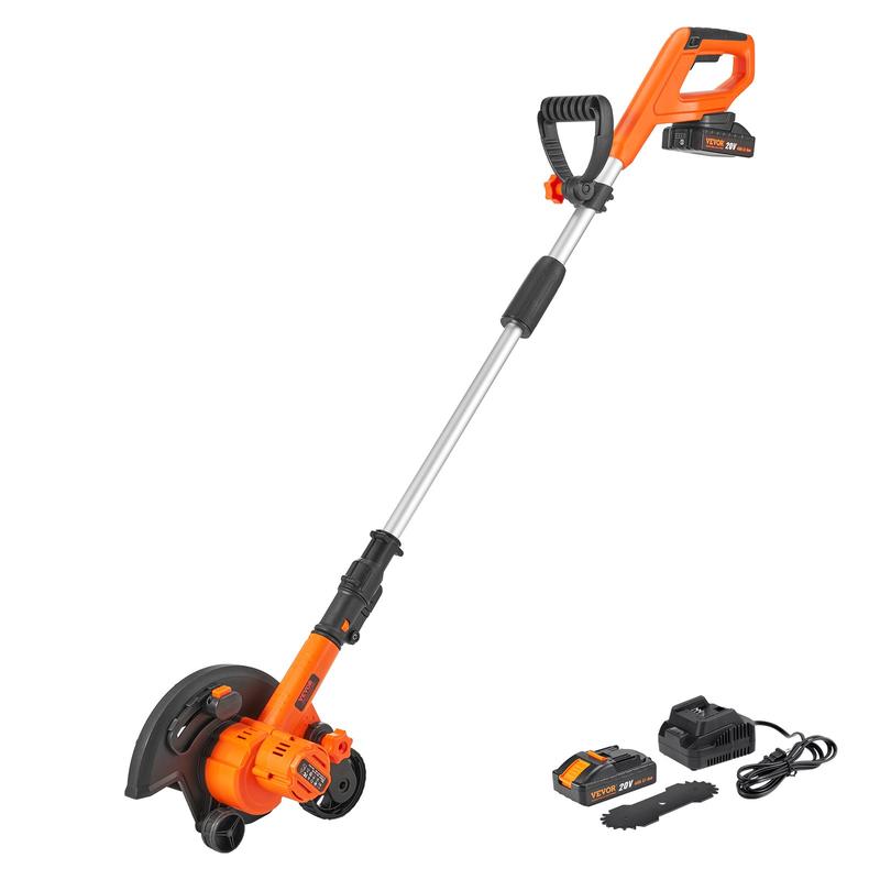 VEVOR Lawn Edger, 20 V Battery Powered Cordless Edger, 9-inch Blade ...