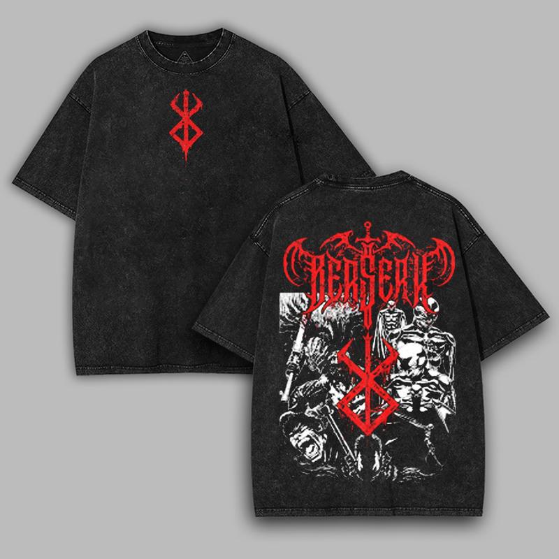 Guts x Griffith Vintage Washed Oversized T-Shirt – Berserk Anime ...