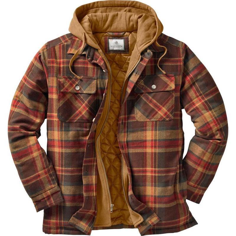 Legendary Whitetails Men's Maplewood Hooded Flannel Shirt Jacket Long ...
