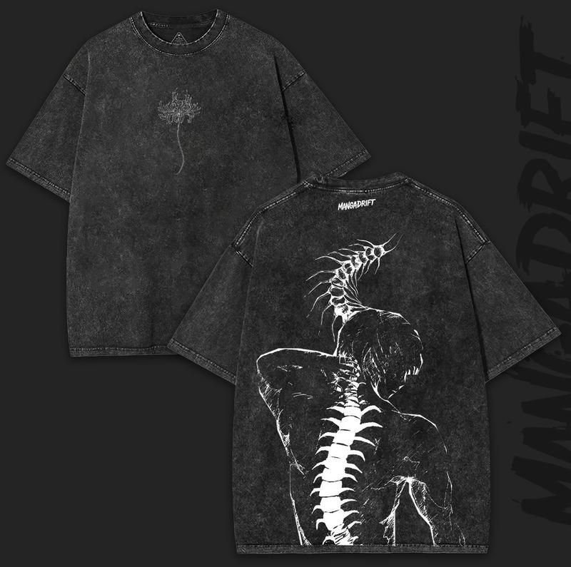 Tokyo Ghoul Kaneki Spine Art Washed Oversized Tee – Heavy Cotton Double ...