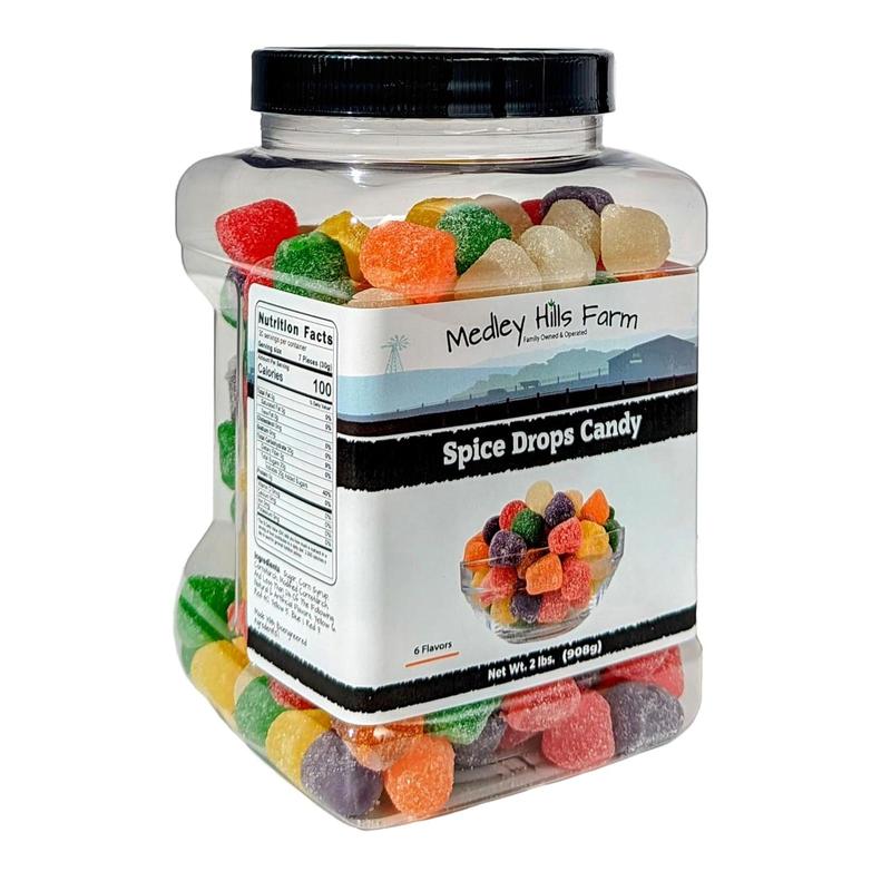 Spice Drops Candy By 2 lbs. in Reusable Container - Assorted Gum drops ...