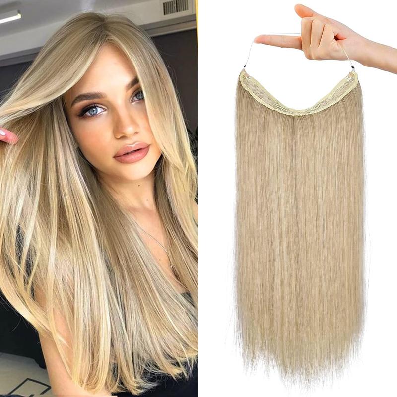 Invisible Wire Hair Extensions with Transparent Headband Adjustable ...