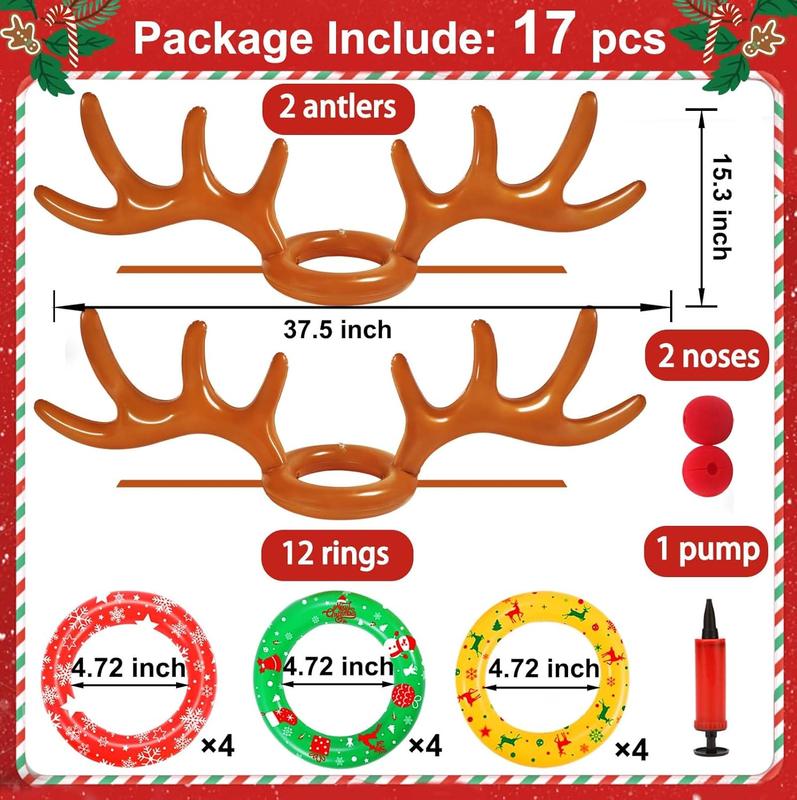 Christmas Games Gifts for Kids Teen Adults, Inflatable Reindeer Antler ...