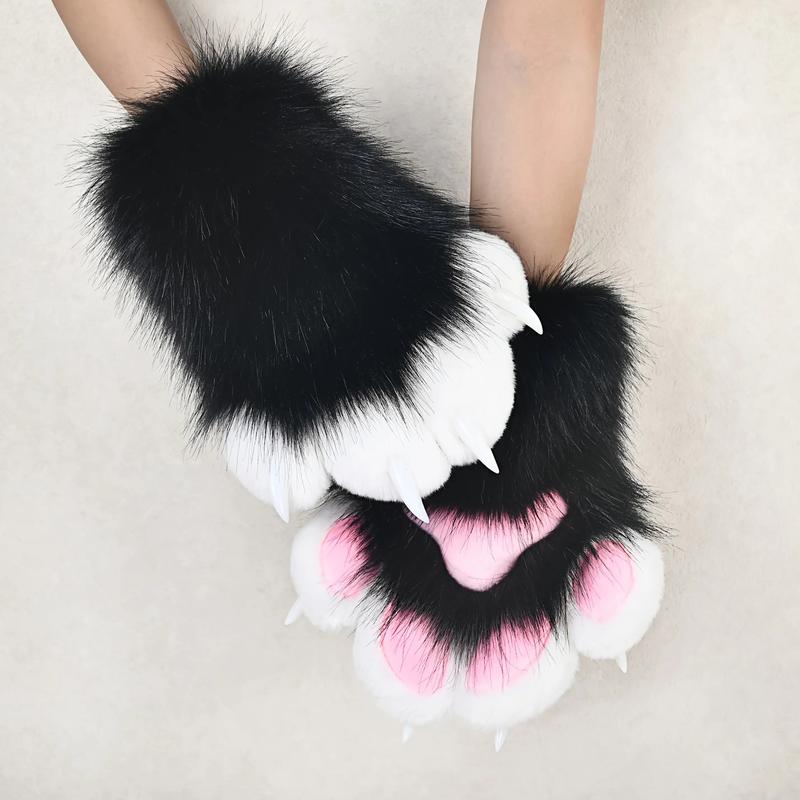 Cat Fox Paw Gloves For Fur Costume Role Play - Furry Animal Cosplay ...