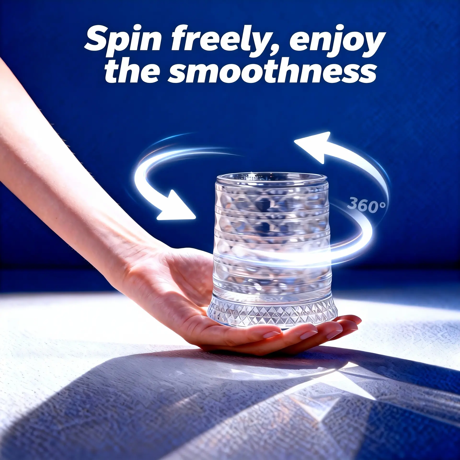 Luxury 360° Spinning Crystal Glass – Star-Cut Stress Relief Whiskey ...