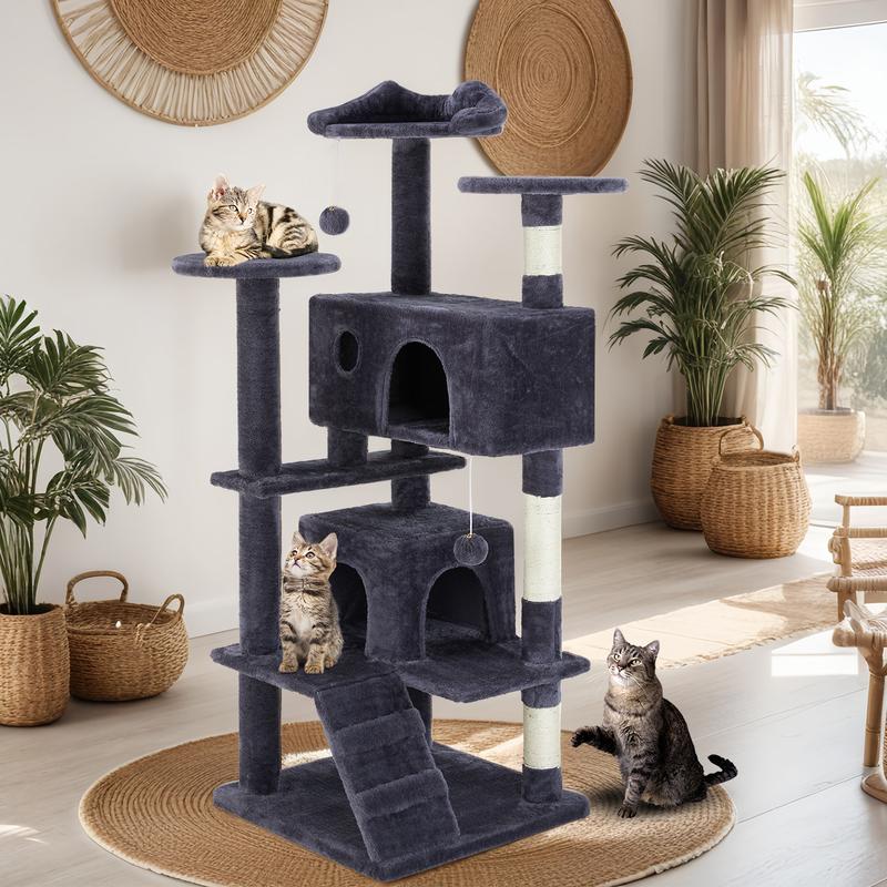 Multi-purpose Cat House Furniture Activity Center with Scratching Posts ...